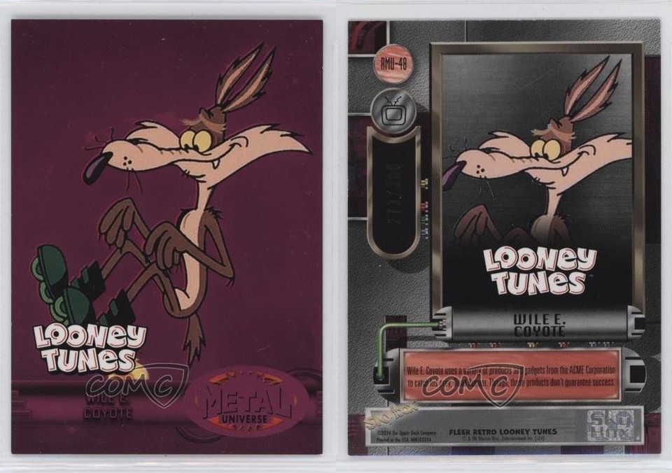 2024 Fleer Retro Looney Tunes Metal Universe 1997-98 Pink FX Wile E ...