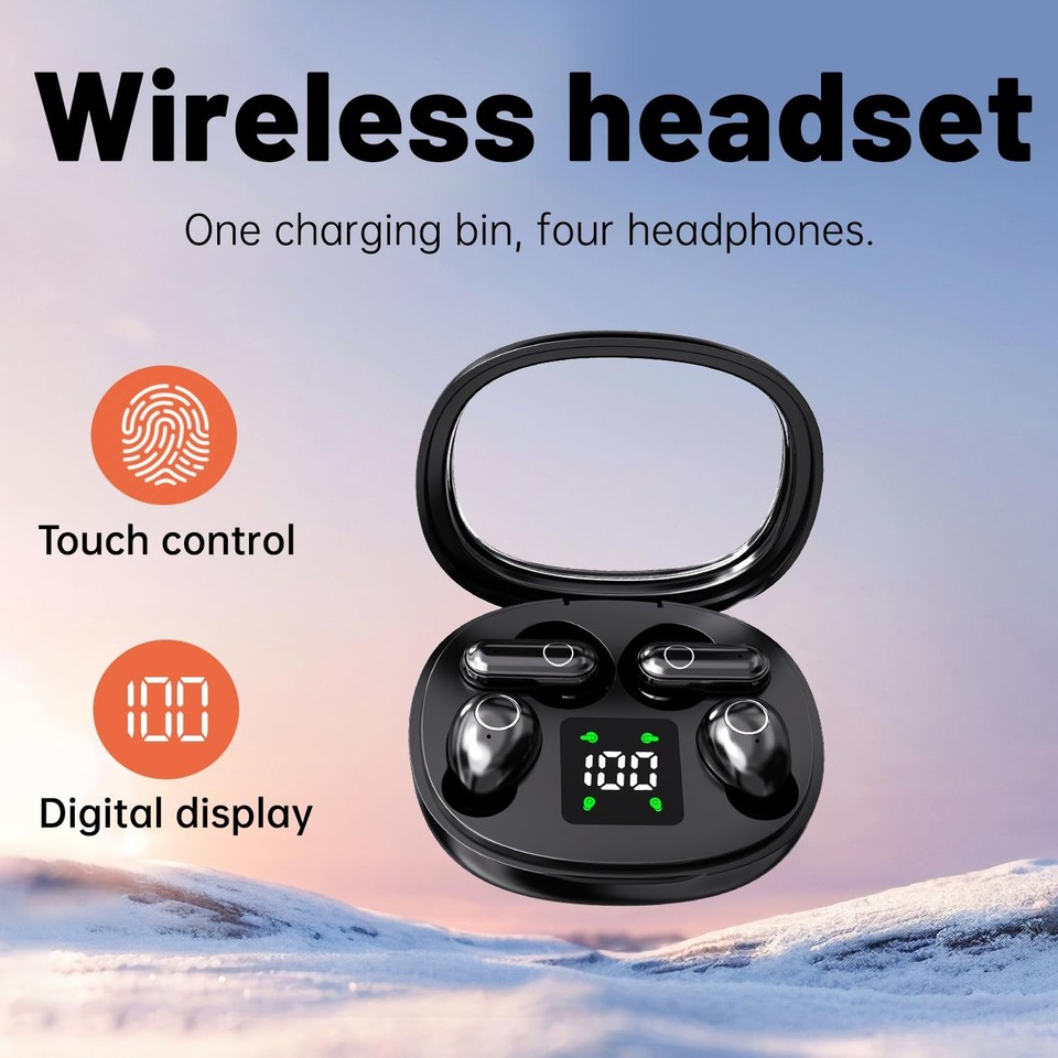 Wireless Bluetooth Headset，Tiny Size Invisible Earbuds，Sleep and Sports ...