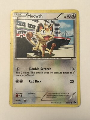 Pokemon - Meowth #80/99 - Next Destinies - Common - Lightly Played | eBay