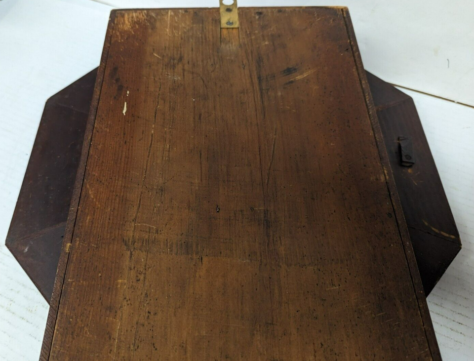 Antique Used Wooden Octagon New Haven Key Wind Calendar Clock 24 Tall ...