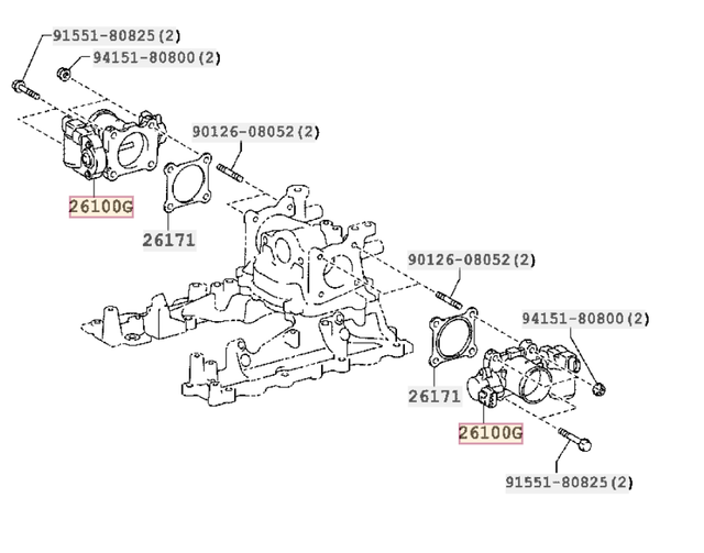 2610026010 Genuine Toyota Body ASSY Diesel Throttle 26100-26010 for ...