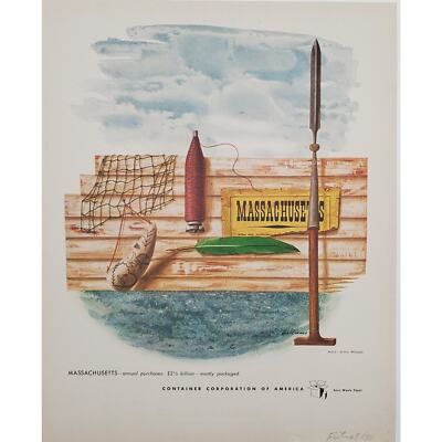 1946 Massachusetts Whaling Implements Arthur Williams Art CCA Vintage ...