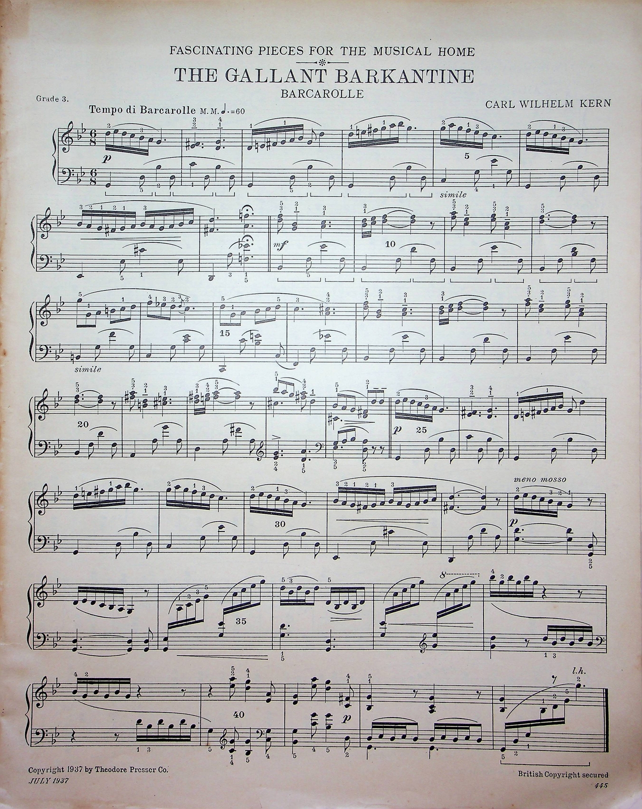 Dance of Automatons Sheet Music Piano Song J.W. Lerman 1937 Etude ...