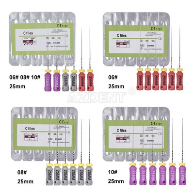 4Type Dental Endodontic C Files Endo Root Canal 25mm for Hand 6#-10 ...