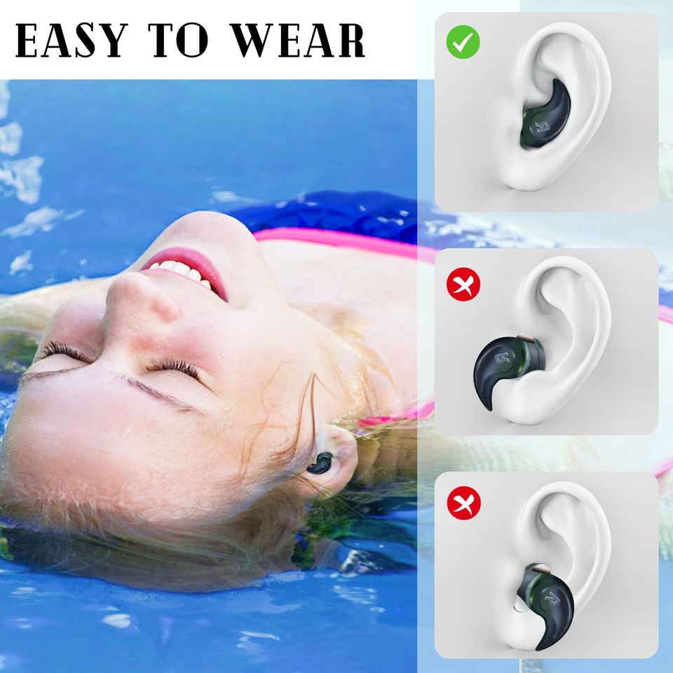 3 Pairs Swimming Ear Plugs Waterproof Ear Plugs for Swimming Swimmers ...