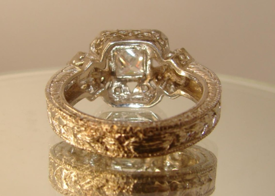 SETA Sterling Silver Vintage Design W Clear Stones Sz 8 Ring | eBay