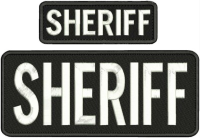 SHERIFF embroidery patch 4X10 2X5 hook on back black and white | eBay