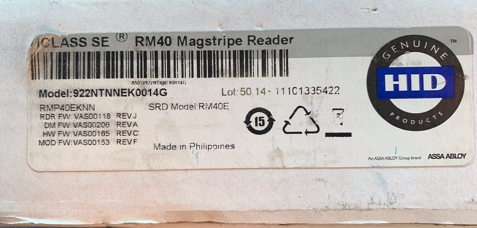New HID iClass Reader RM40 Wall Strip Mag Switch 922NTNNEK0014G | eBay