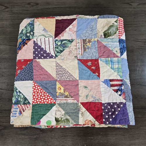 Vintage Handmade Granny Square Patchwork Summer Quilt 86” X 86” | eBay