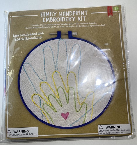 Embroidery Kit Family Handprints 8 Inch Trace Each Hand & Stitch | eBay