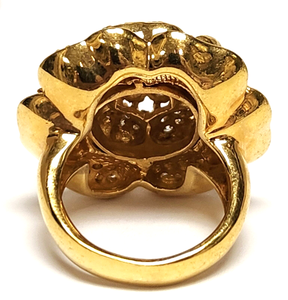 NEW UTC Gold Over 925 Sterling Silver Pave Cubic Zirconia Rose Flower ...