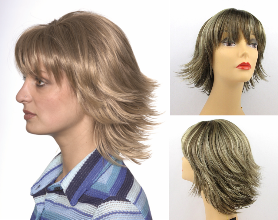 WOMENS LADY SHORT STRAIGHT HAIR FLIPPY STYLE WIG W/ BANGS BREEZY FLIP ...