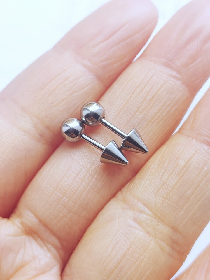 Stainless Steel Ball Cone Barbell Helix Lobe Ear Stud Earrings *UK* | eBay