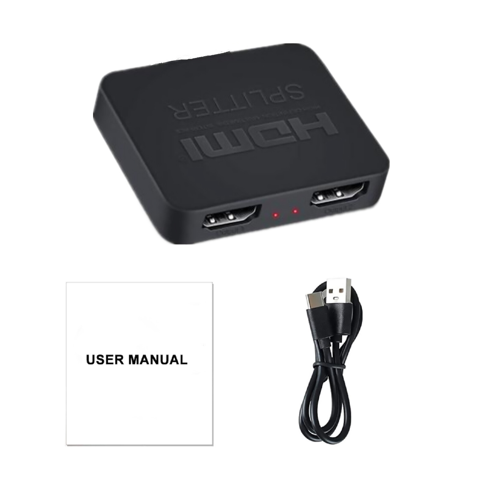 4K 1 in 2 Out HDMI Splitter Screen Repeater Video Distributor Monitor ...