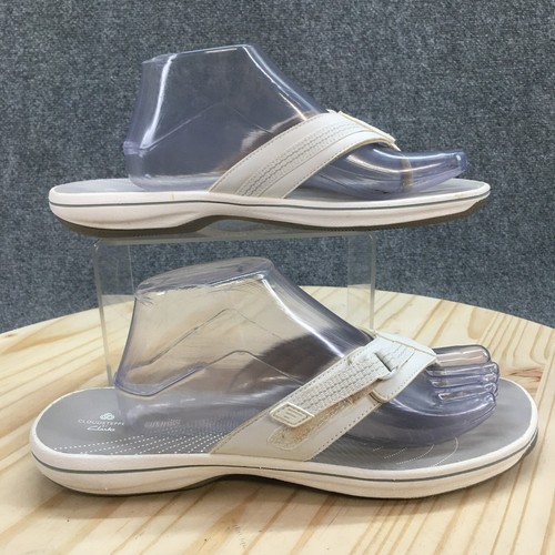Clarks Sandals Womens 11 M Brinkley Sun Flip Flop Thong White Toe Post ...