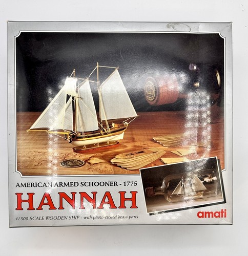 For Parts VTG Hannah American Armed Schooner 1775 1/300 Scale Wooden ...