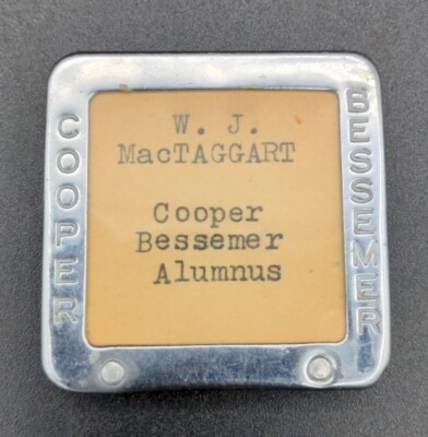 VINTAGE COOPER BESSEMER GROVE CITY PA Alumnus Badge | eBay