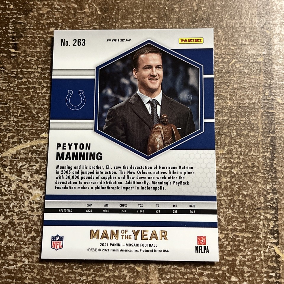 Peyton Manning - Mosaic 2021 - Man of the Year #263 - Mosaic Green ...