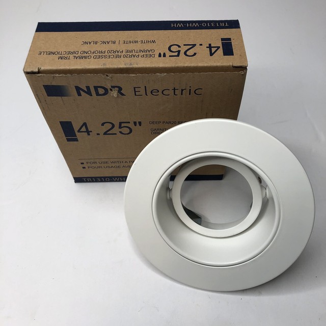 NDR Electric 4.25" Deep Par20 Recessed Gimbal Trim White #tr1310 #hw25 ...