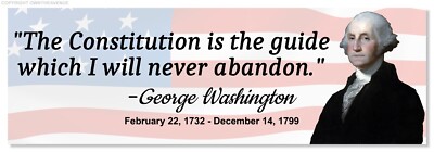 George Washington President Constitution Quote Bumper Vinyl Sticker ...