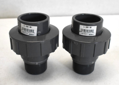 Nds U-1500-SM Weld Pipe Union 1-1/2" MIPT x Solvent Slip Grey Lot Of 2 ...