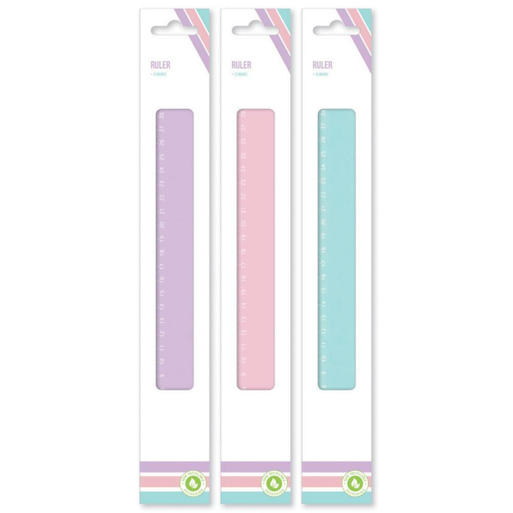30cm Pastel Plastic Ruler - School Work Office Rulers Stationery New ...