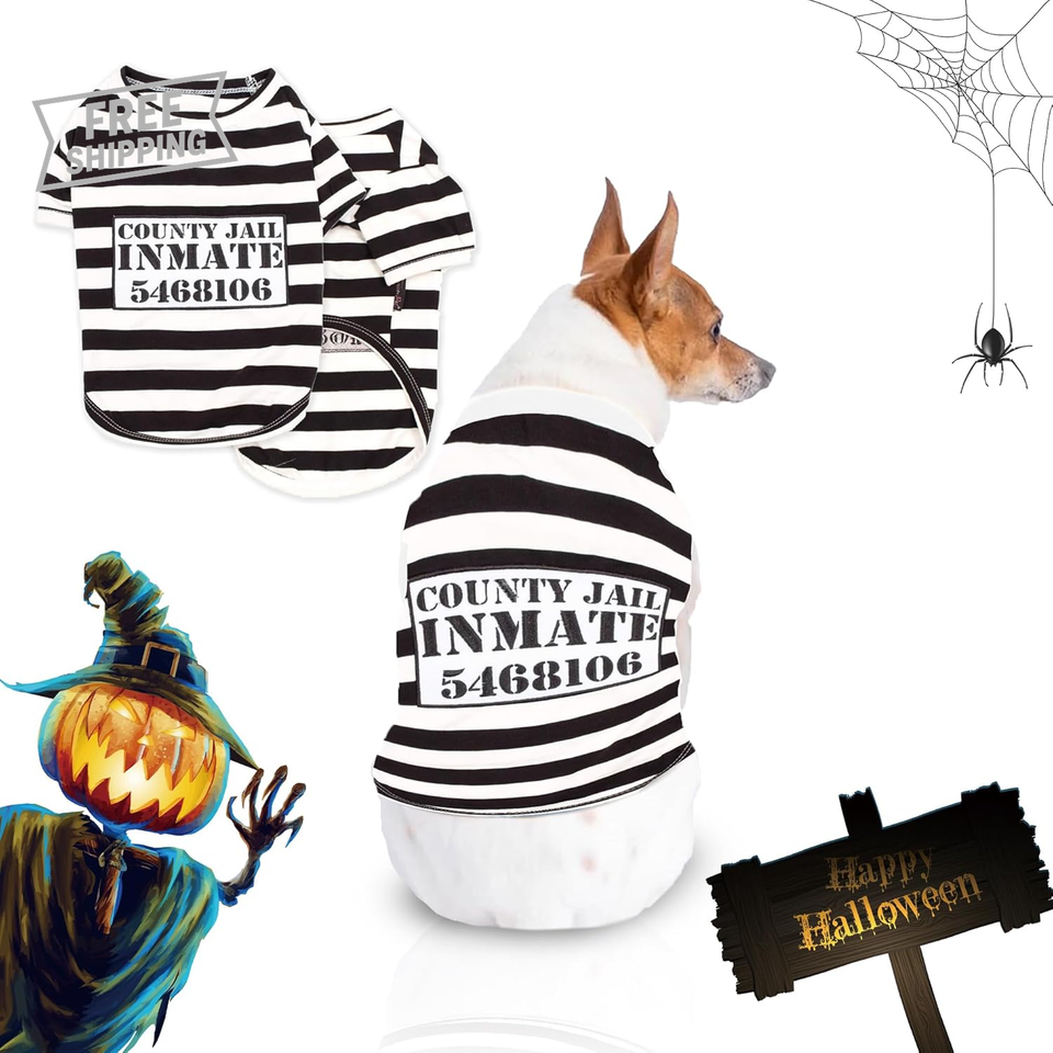 - Furry Inmate - Prisoner Costume for Dogs | Funny Halloween Outfi | eBay