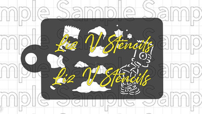 Bart Simpson Mooning Combo - Face Painting STENCIL | eBay
