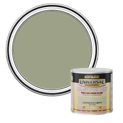 Universal All Surface Paint Cotswold Green Satin Brush Paint & Primer ...