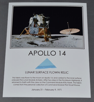 LARGE Apollo 14 Lunar Module SURFACE FLOWN Artifact Relic Fragment NASA ...