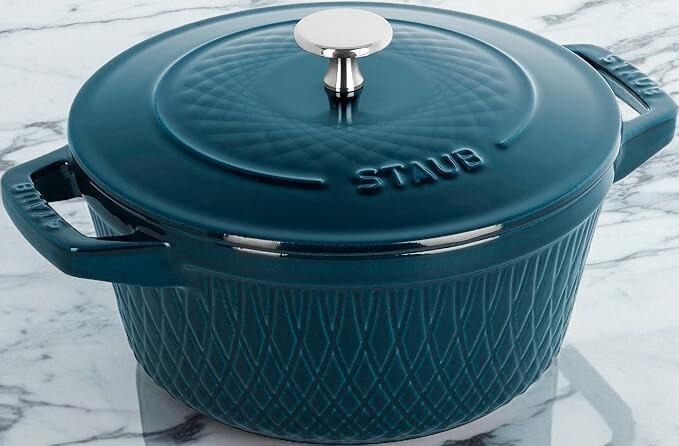 Staub Twist Cocotte Round La Mer 20cm Blue Cast Iron With Box Z1023-189 ...