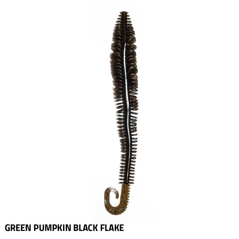 ZIP-ZILLA by ZIPPER WORM CO. 13-1/2" LONG-GREEN PUMPKIN 3 PK. *BIG BASS ...