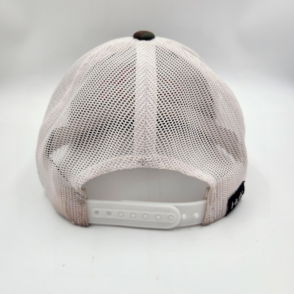 Huk Camo Bass Fish Logo Trucker Hat Mesh Back Snapback Adjustable ...