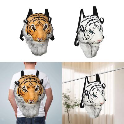 Stuffed tiger head shoulder bag, personalized tiger backpack for | eBay ...