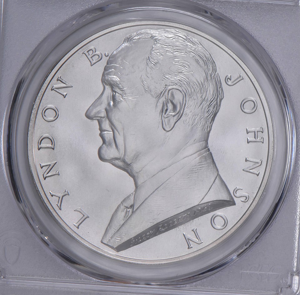 (2015) Lyndon B Johnson Silver Medal Coin & Chronicles Set MS70 PCGS | eBay