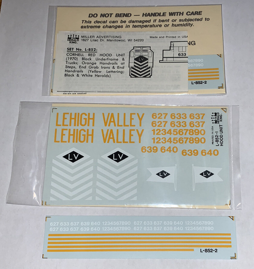 HERALD KING HO DECAL-LEHIGH VALLEY/LV HOOD DIESEL w/LARGE “LEHIGH ...