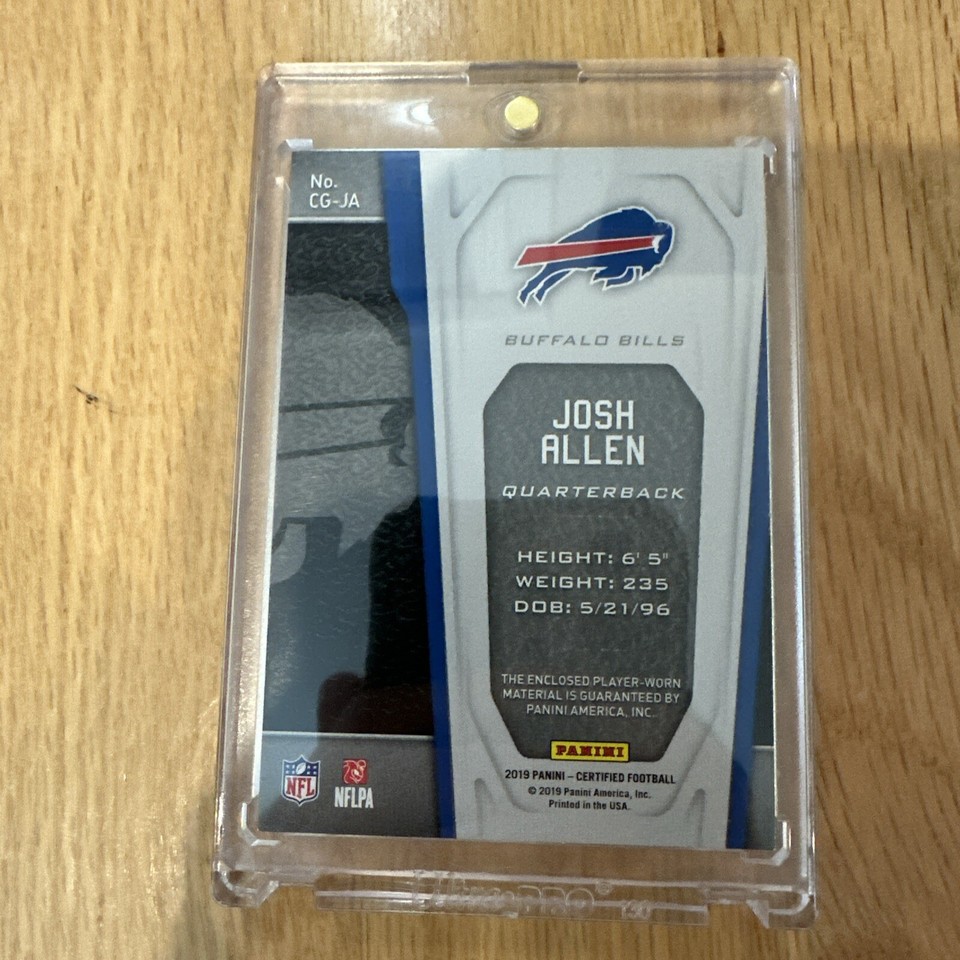 2019 Panini Certified Josh Allen Certified Gamers Jersey Patch Orange ...