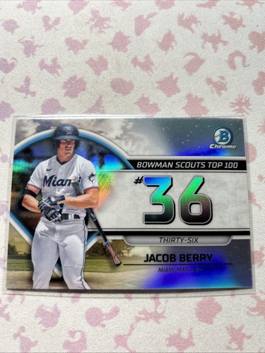 2023 Bowman Baseball Scouts Top 100 #BTP-36 Jacob Berry Miami Marlins ...
