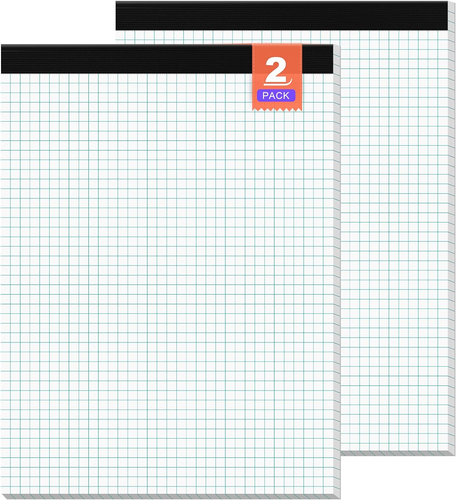Graph Paper, Grid Paper 8.5 X 11 Graph Paper Pad, [2 Pack] Quad Ruled ...