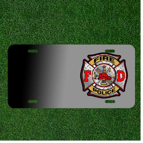 Custom Personalized License Plate Auto Tag With FD Fire Police Add ...