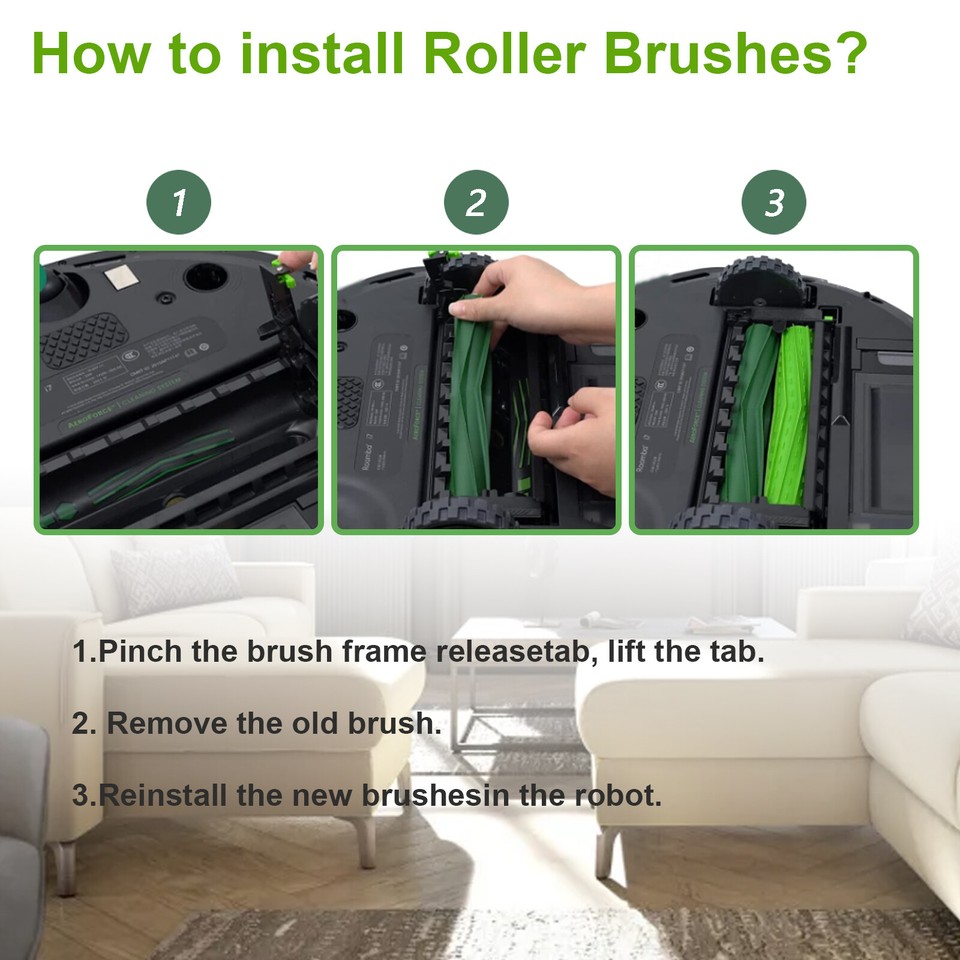 4X Roller Brushes for iRobot Roomba i7 i7+ i3 i3+ i4 i6 i6+ i8 i8+/Plus ...