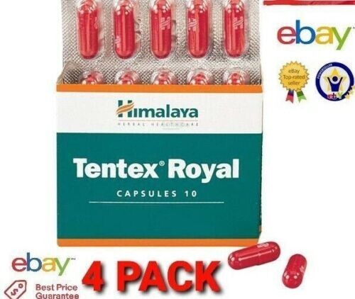4 x 10 cap Himalaya Tentex Royal Increases energy 40 capsules - Free ...