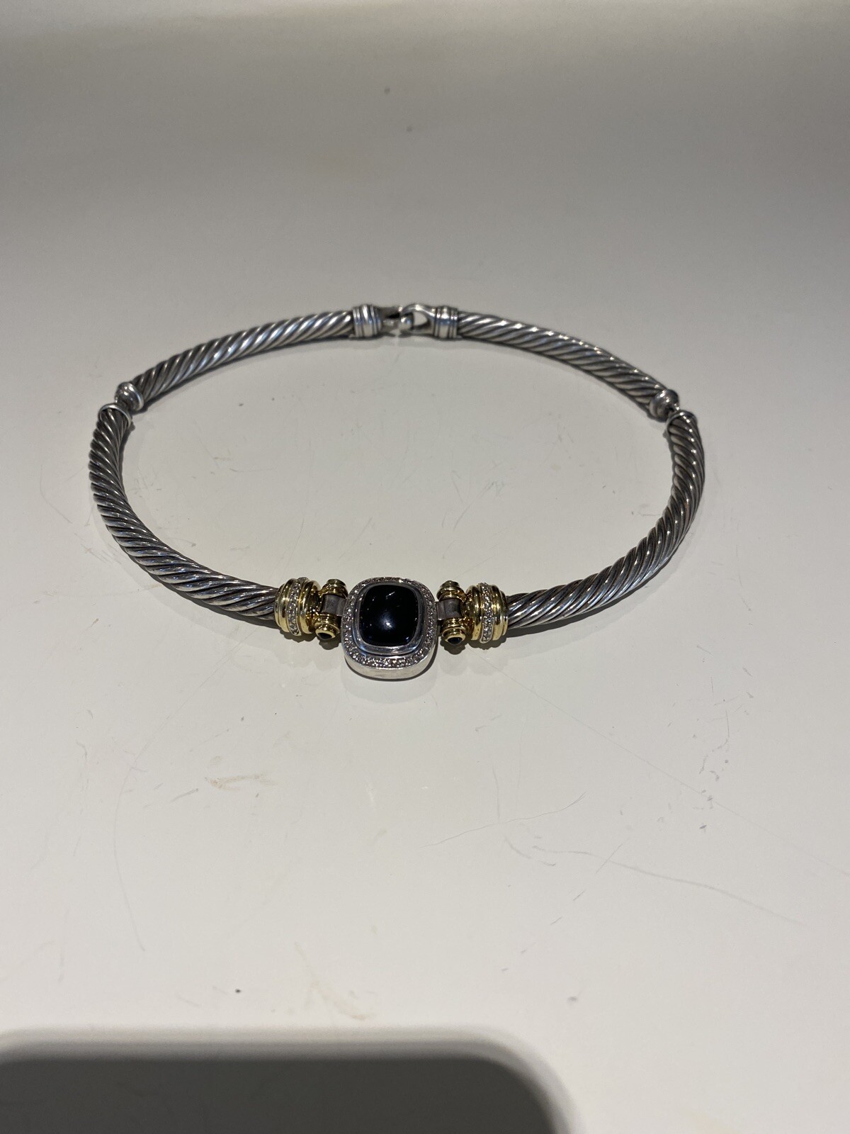 David Yurman Silver & 18k Diamonds Albron W/ Black O… - Gem