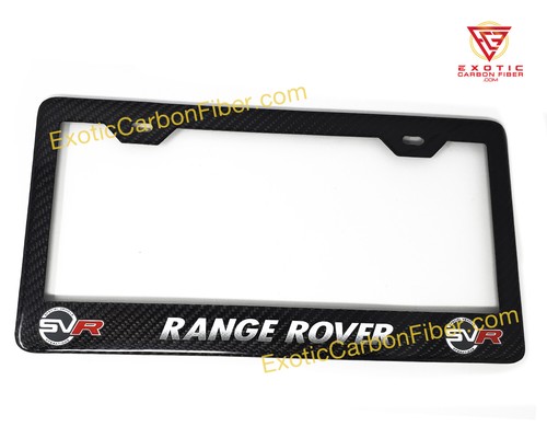 Range Rover SVR Silver and Red Carbon Fiber license Plate Frame 2x2 ...