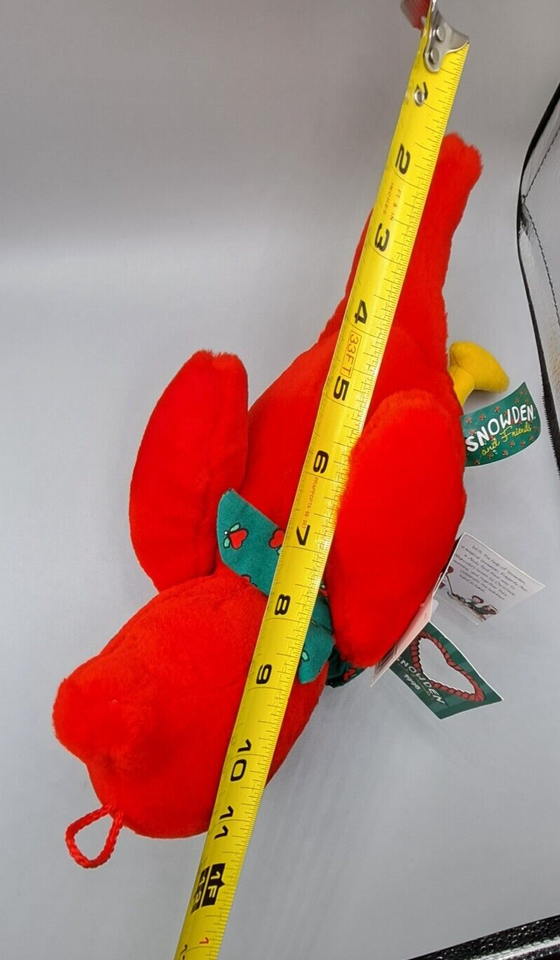 1998 Vintage 10" RED CARDINAL BIRD Snowden & Friends Christmas Plush ...