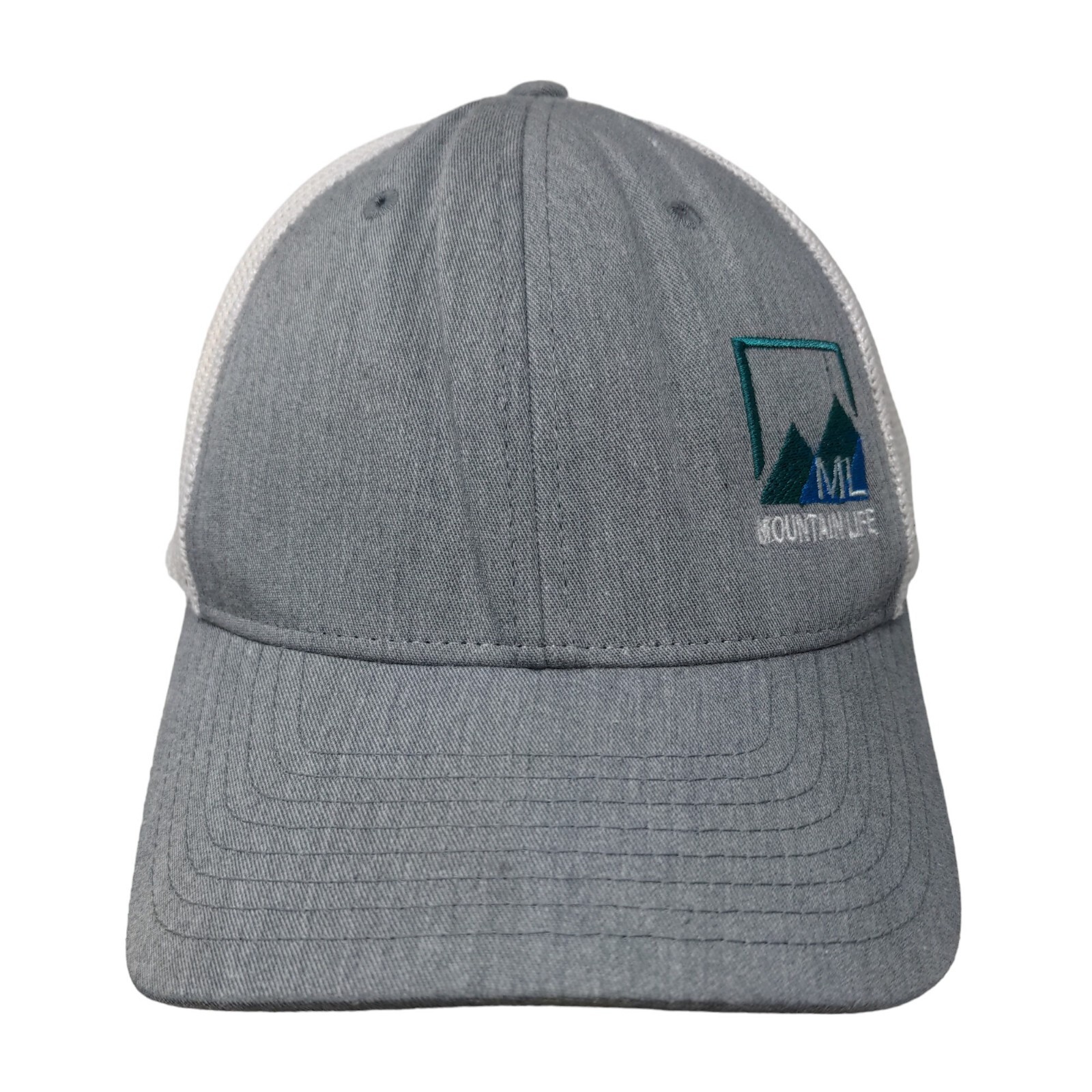 Richardson Men's Fitted Mesh Back Hat Gray Size L/XL Embroidered ...