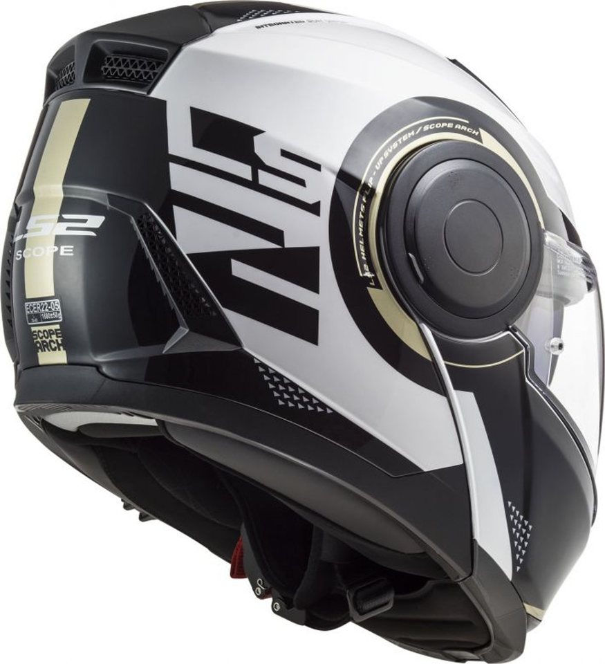 LS2 Adult's Horizon Arch Motorcycle Helmet w/ SunShield Gloss White ...