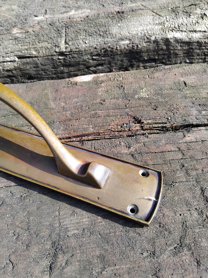 Beautiful Large Art Nouveau Pull Door Handle Solid Cast Brass Heavy | eBay