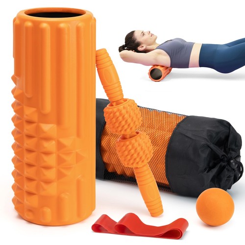 5 in 1 Foam Roller Set, Trigger Point Back Roller, Muscle Roller Stick ...