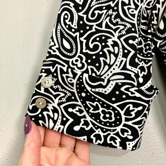 Sport Haley 1/2 Zip Knit Top Women’s Size S Paisley Cuffed Sleeves Golf ...
